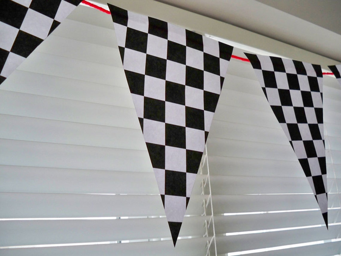 Checkered Pennant Banner - Etsy