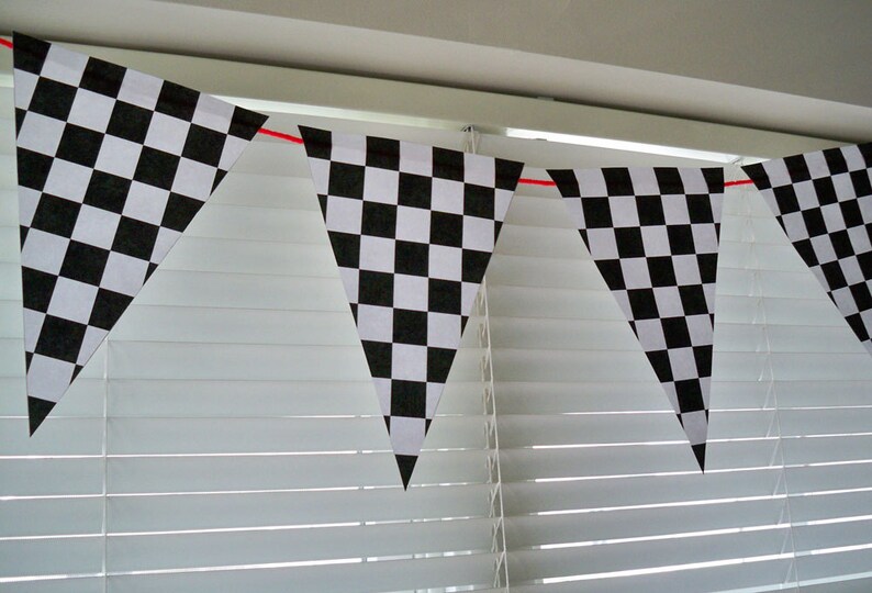 Checkered Pennant Banner - Etsy