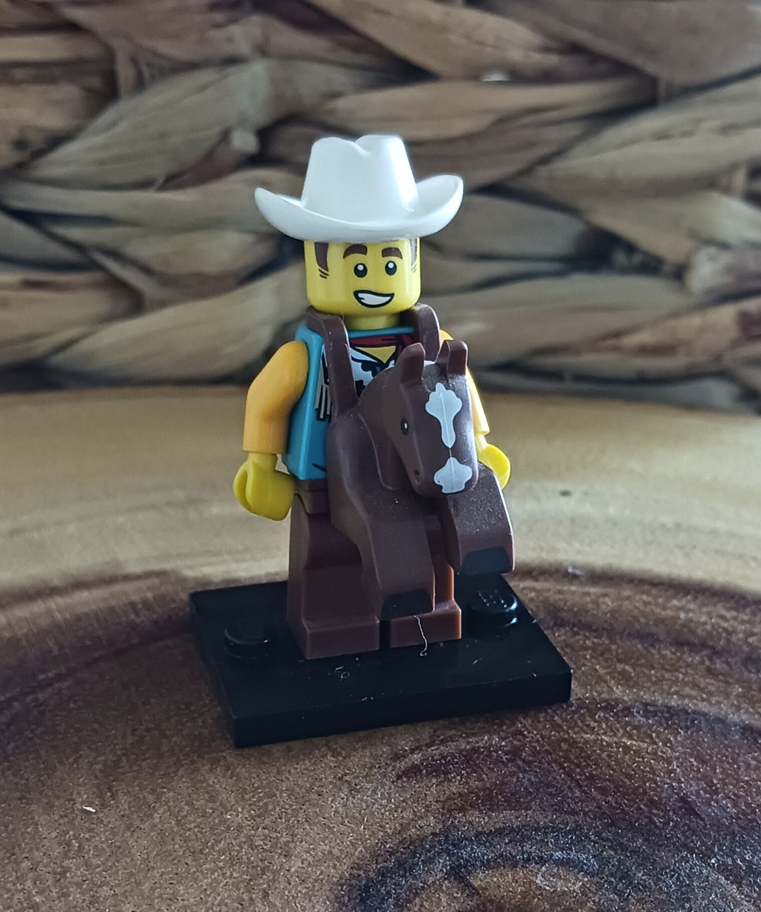 LEGO Cowboy With Horse Minifigure - Etsy