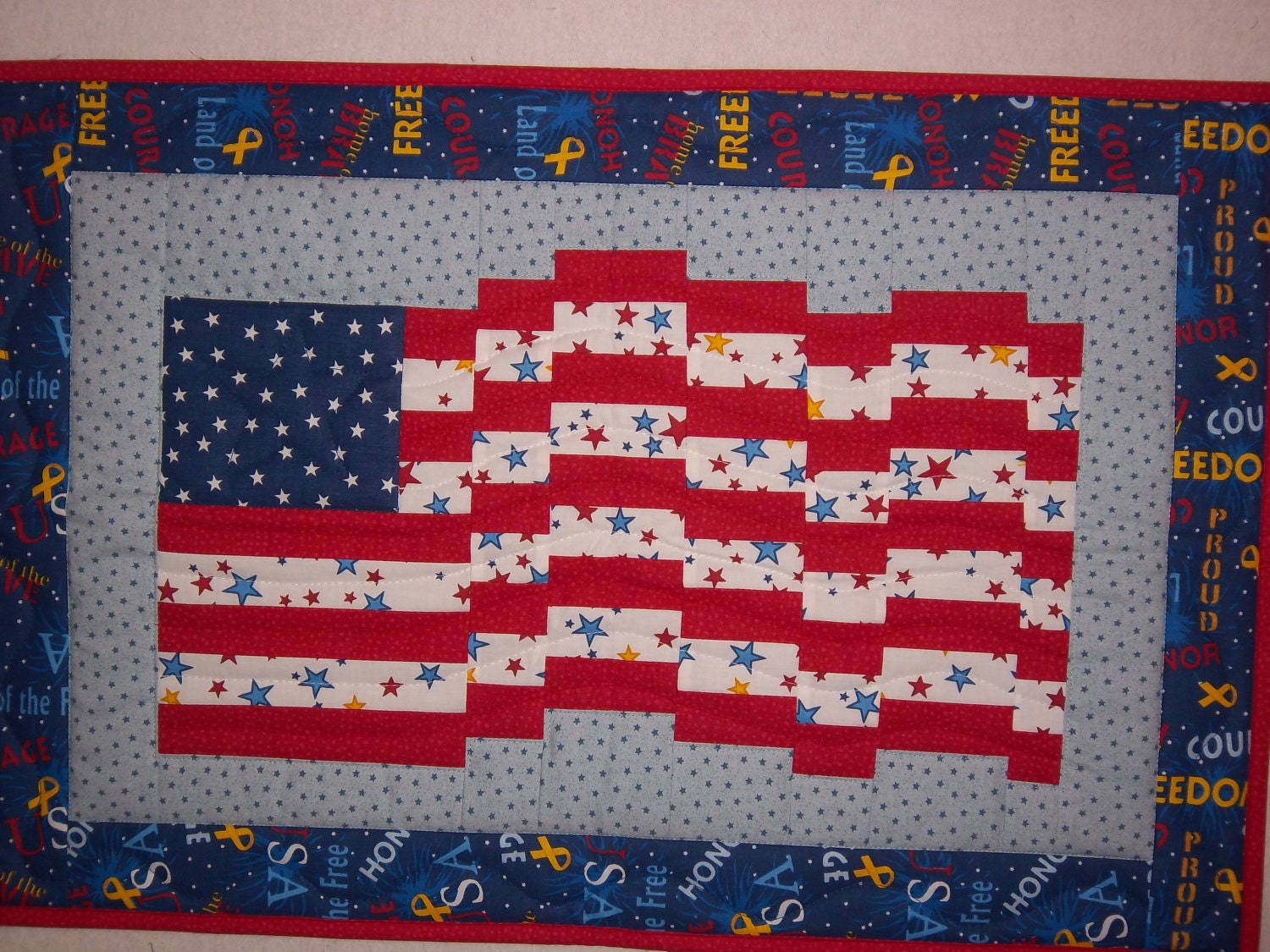Mini Quilted Flag Wallhanging | Etsy