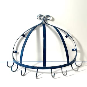 Vintage Metal Half Moon Pot/utensils Rack Wall Mount W/ 8 Hooks - Etsy