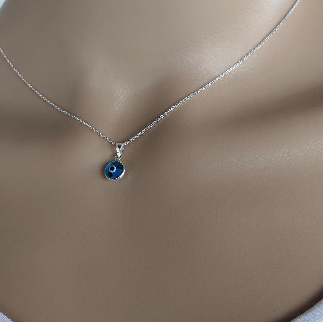 Silver Evil Eye Necklace Four Colors to Choose Jewelry Protection