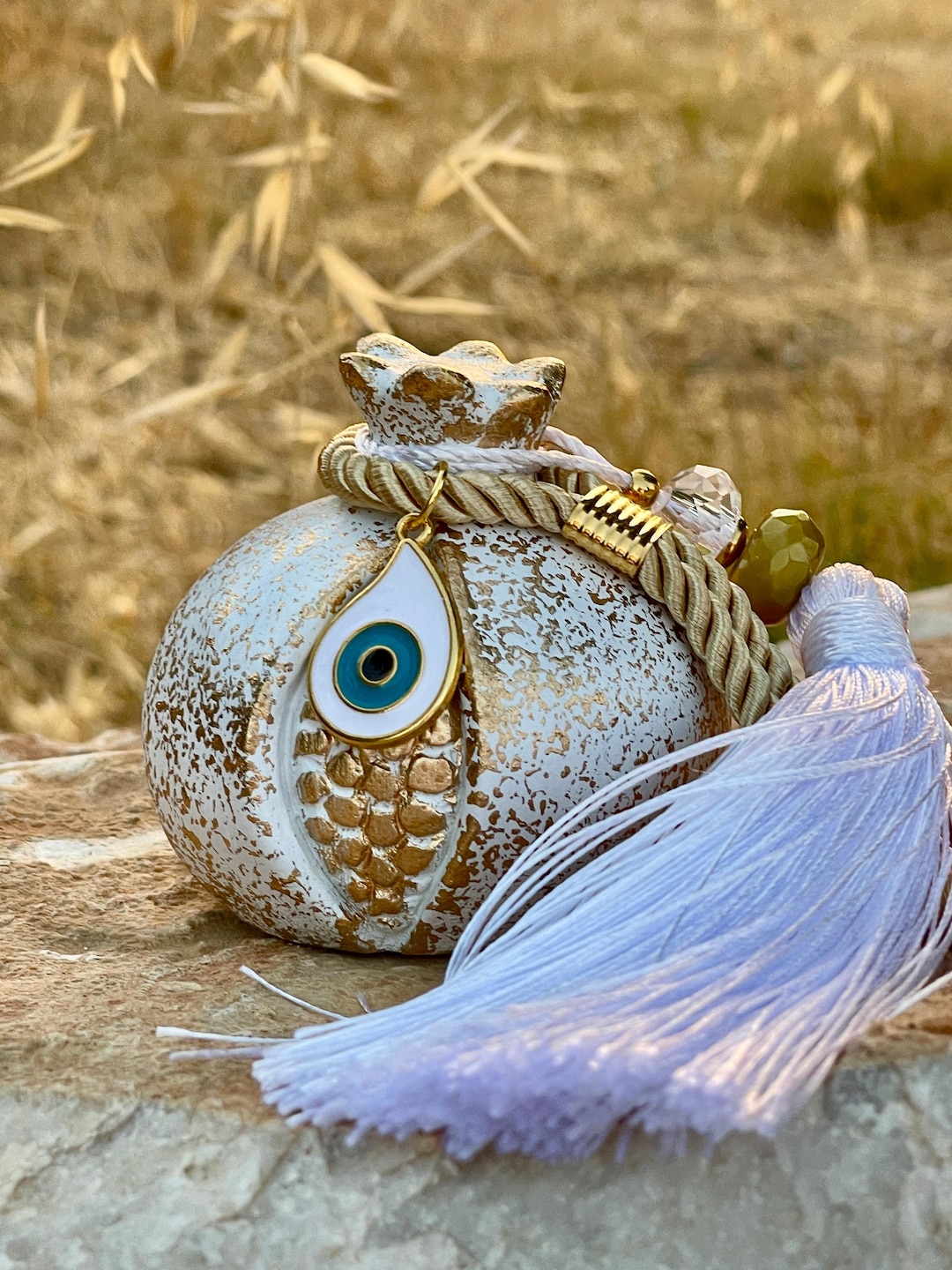 Ceramic Pomegranate Good Luck Charm: Greek Gouria New Year Gift - Etsy