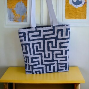 Greek Design Labyrinth Tote Bag Blue and White Greek Gift - Etsy