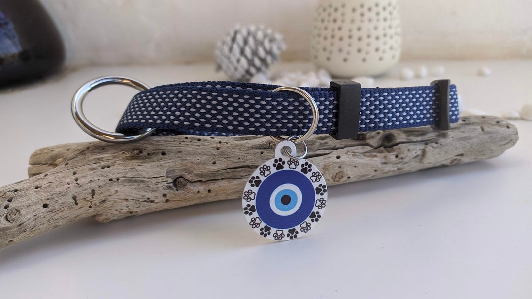Custom Dog Tag | Evil Eye Design | Small Medium Pet Collar Charm in 6 ...
