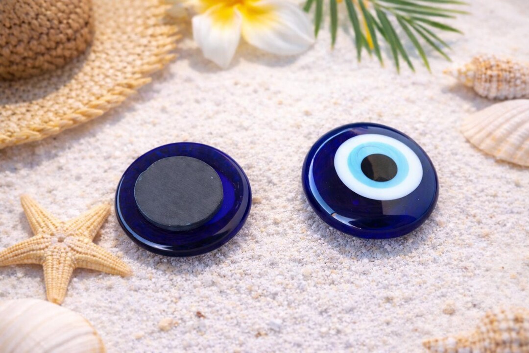 Handmade Glass Evil Eye Fridge Magnet: Greek Lucky Charm - Etsy