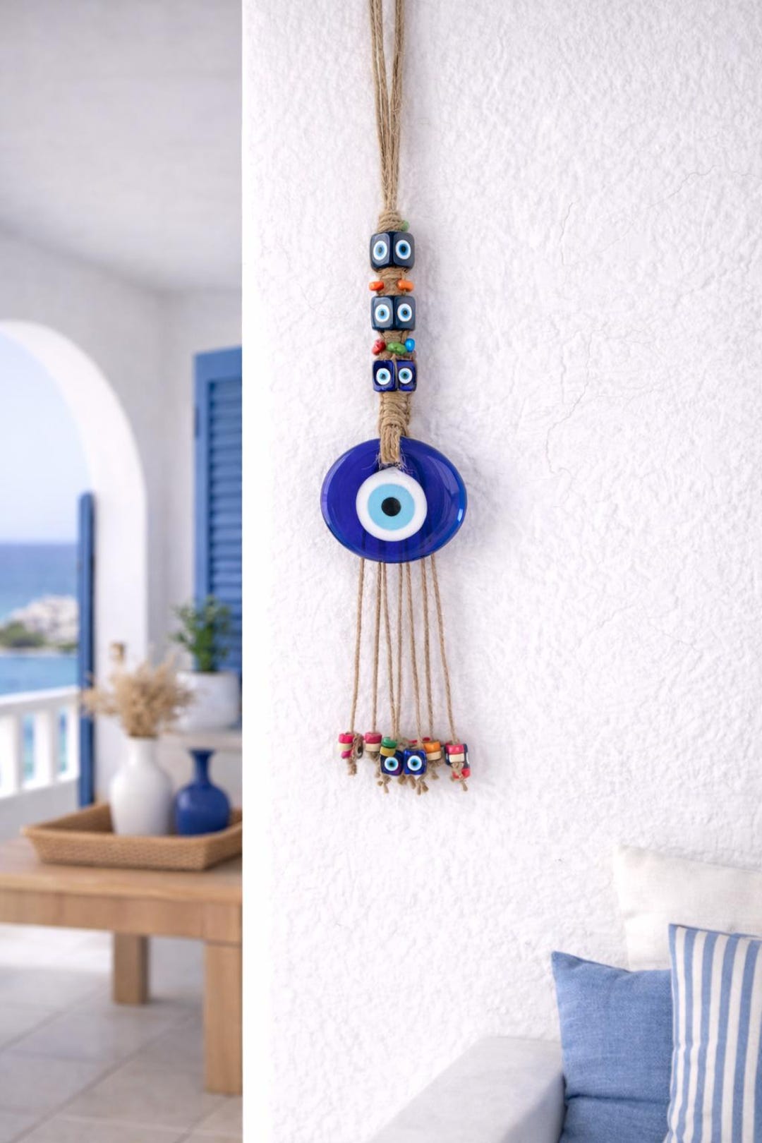 Glass Evil Eye Wall Hanging: Greek House Protection Decor - Etsy