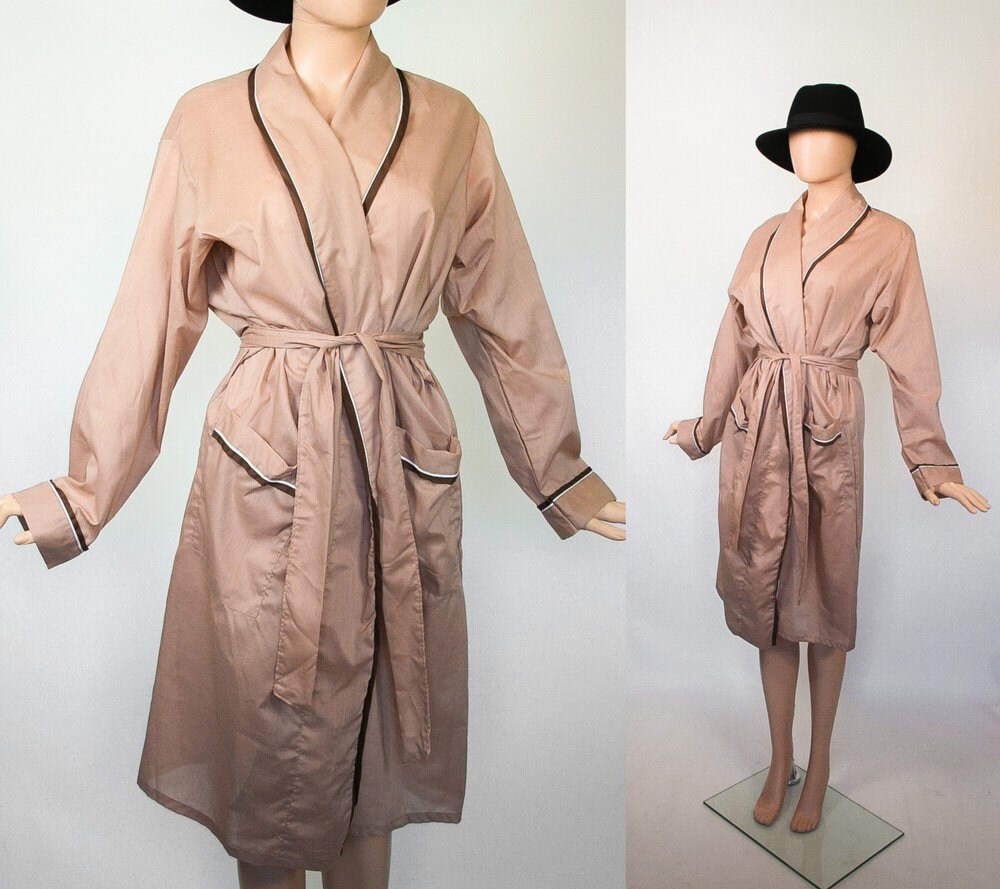 60s Robe 1960s Loungewear Cotton Poly Nightgown Sleepwear | Etsy