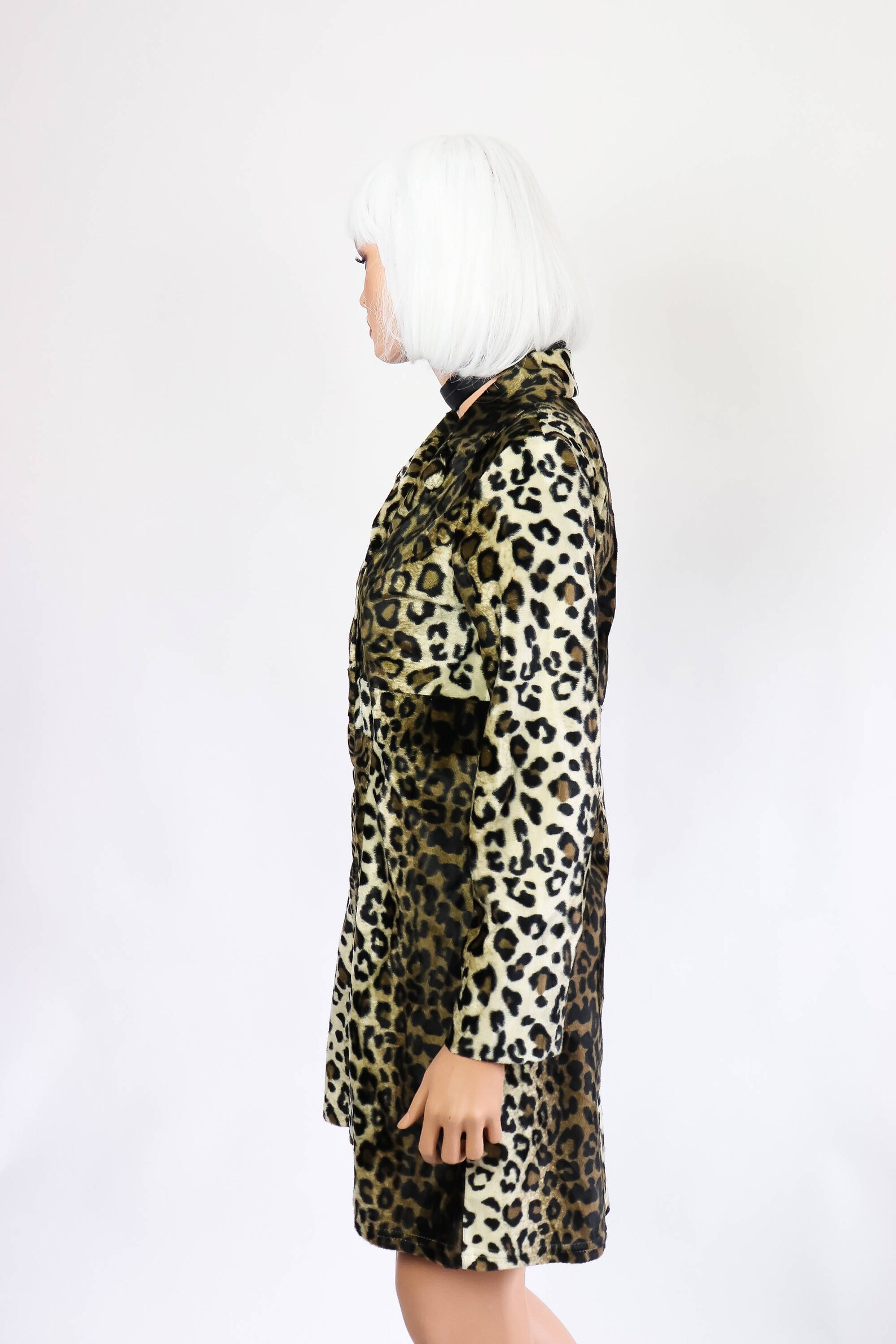 90s Faux Fur Coat 1990s Leopard Print Jacket Animal Glam | Etsy