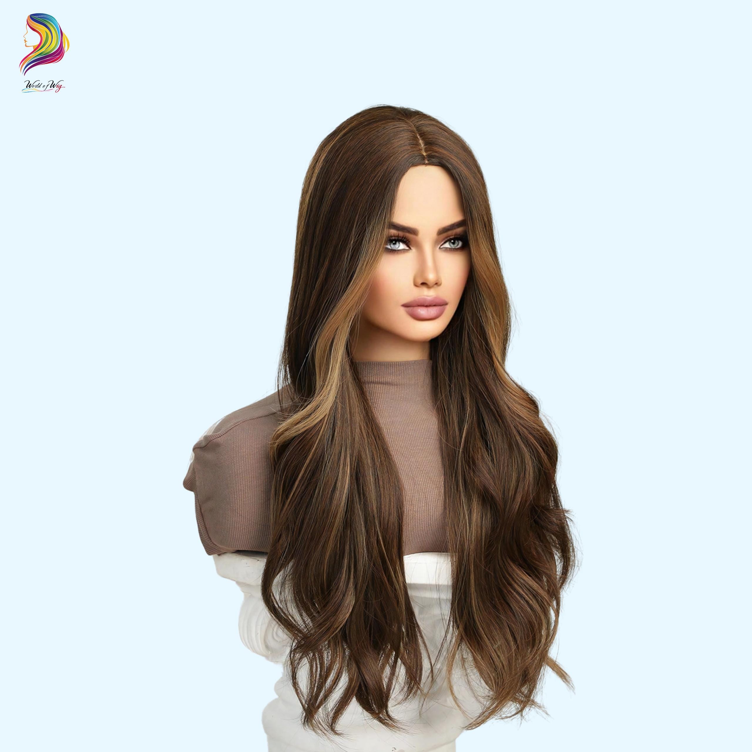 Brown Wig for Cosplay and Party, Glueless Wig, Lace Front Wig, Wigs for ...