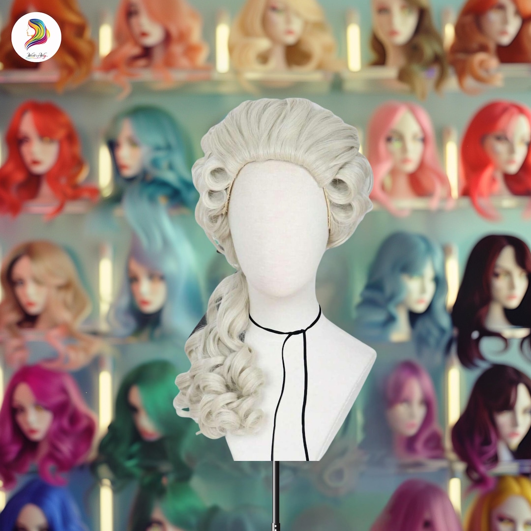 Colonial Judge Wig for Men, Curly Beige Wig, Founding Father Costume ...