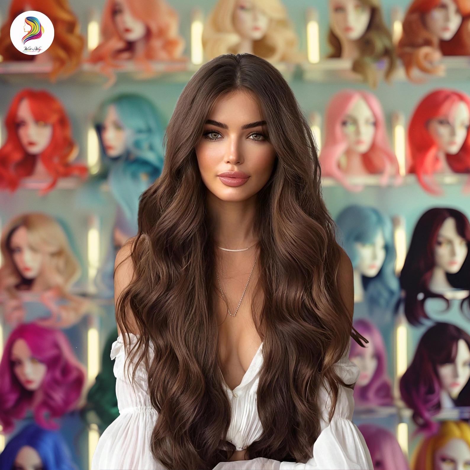 Coffee Brown Wig, Natural Coffee Hair Wig for Women, Synthetic Brown ...