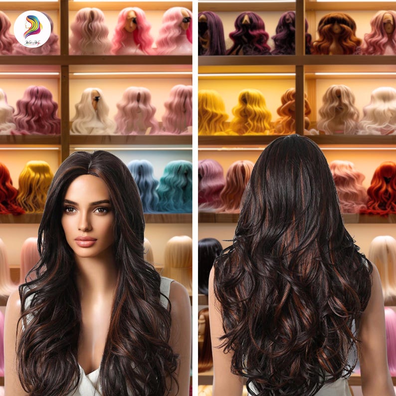 Dark Brown Wig for Cosplay and Party, Glueless Wig, Lace Front Wig ...