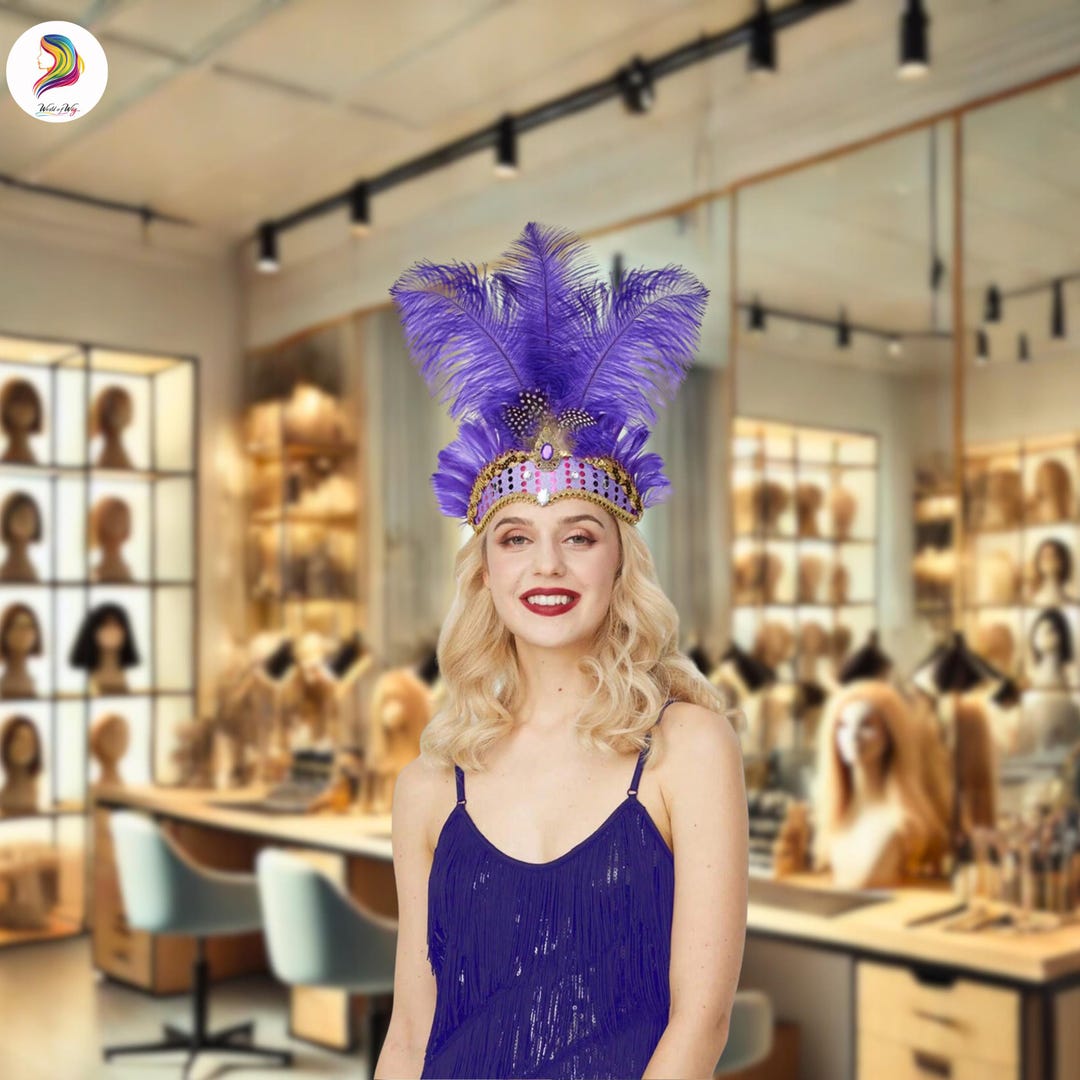 Vintage Feather Headpiece for Women, Glamorous Retro Hair Accessory ...