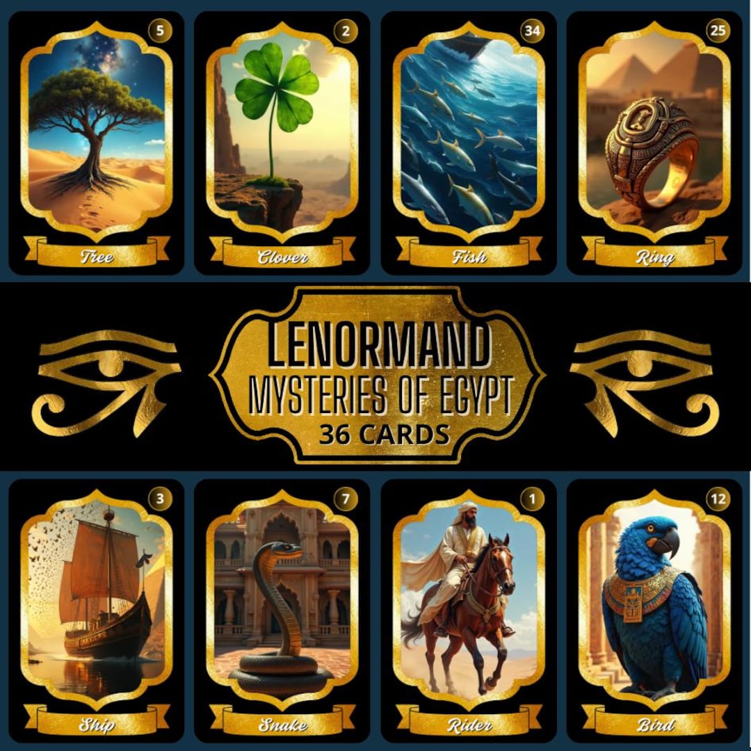 Lenormand Egyptian Deck - Egypt Lenormand - Egyptian Deck - Egyptian Cards - Egyptian Style ...