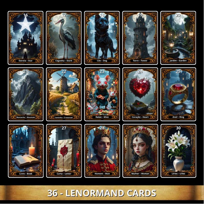 Oracle of the Medieval Secrets - Oracle Lenormand - Lenormand Deck ...