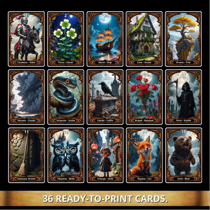 Oracle of the Medieval Secrets - Oracle Lenormand - Lenormand Deck ...