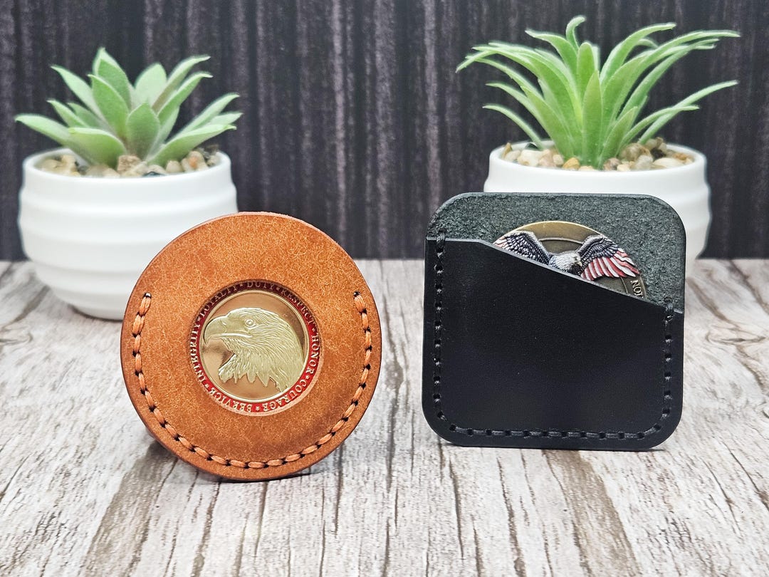 Leather Challenge Coin Holder | Sobriety Gift | Serenity Prayer ...