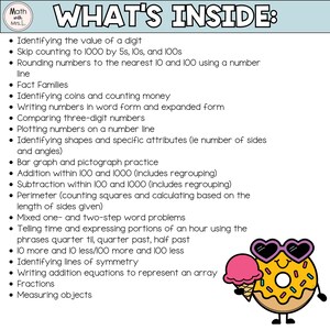 2nd Grade Summer Math Packet | End of Year Review Worksheets ...