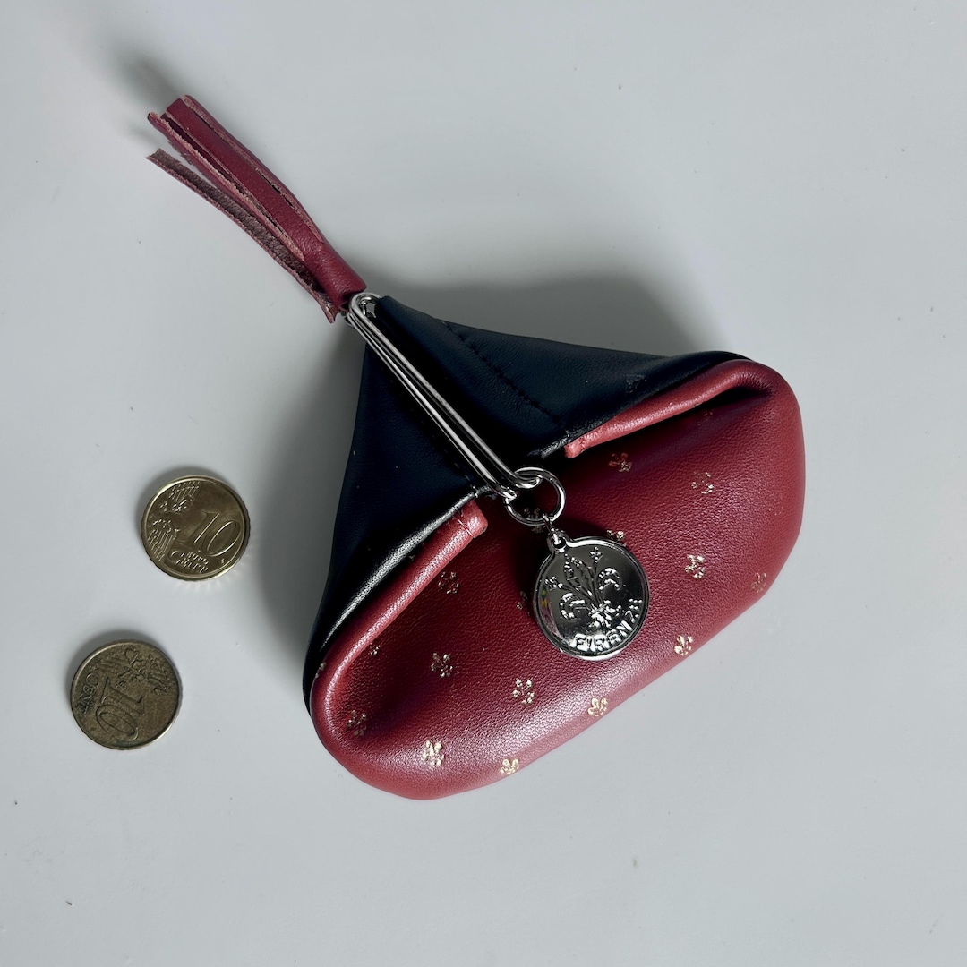NEW Black and Brown Triangle Folding Coin Purse - Fleur De Lis Print ...