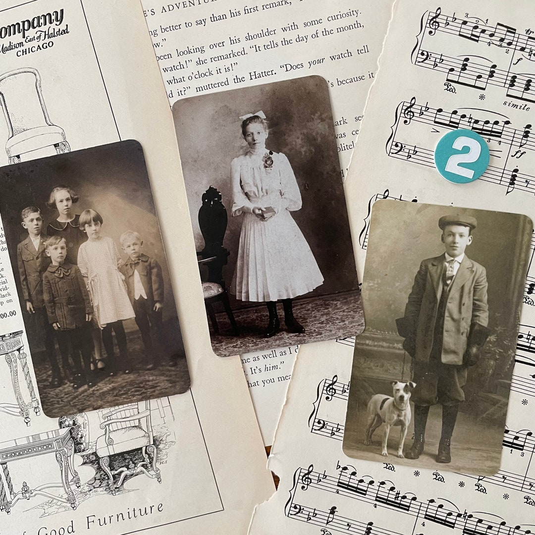 2 Set of 3 Cards With Vintage/victorian Reproduction Photos Scroll Work ...