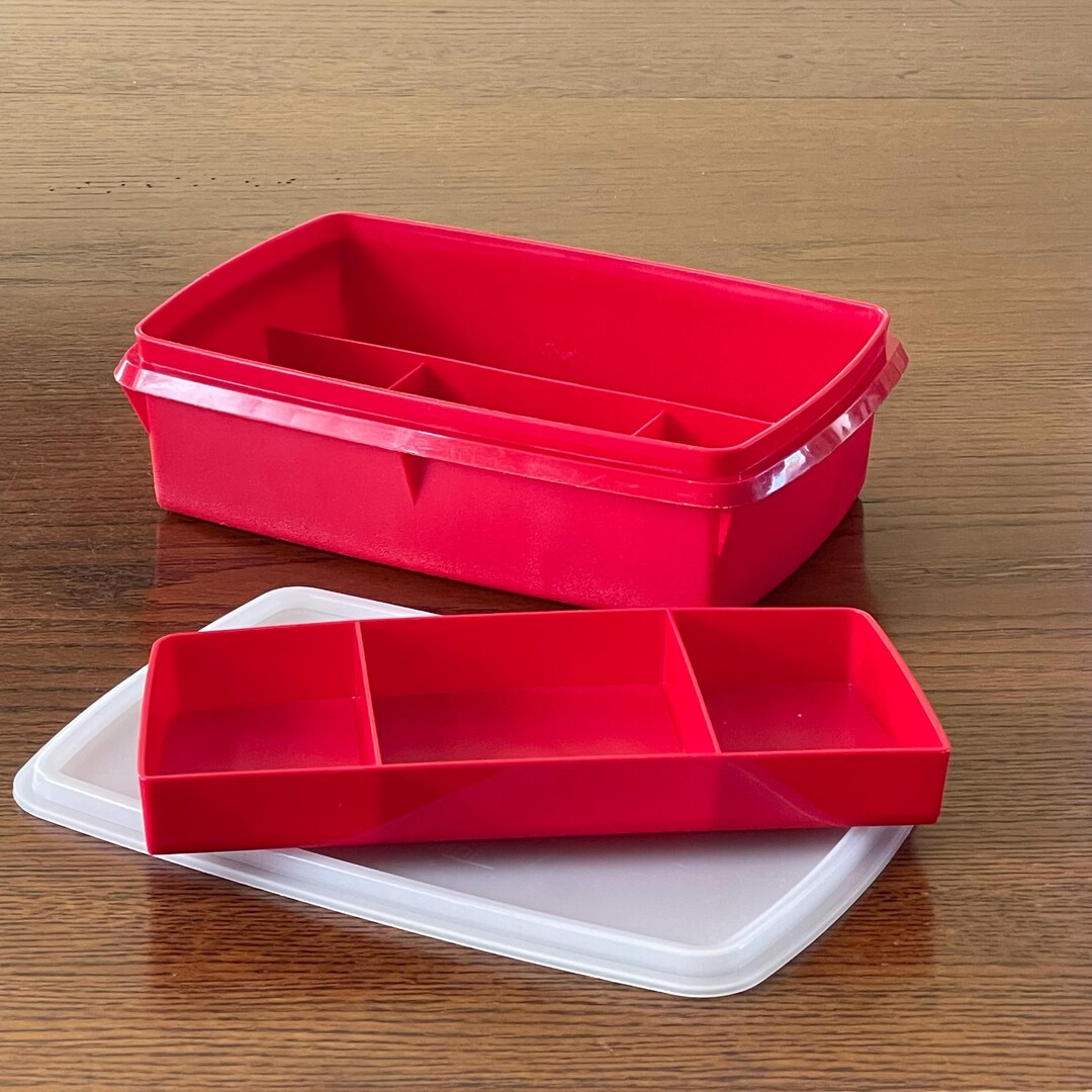 Redtupperware Sto N Go Tuppercraft Divided Tupperware With Divided ...