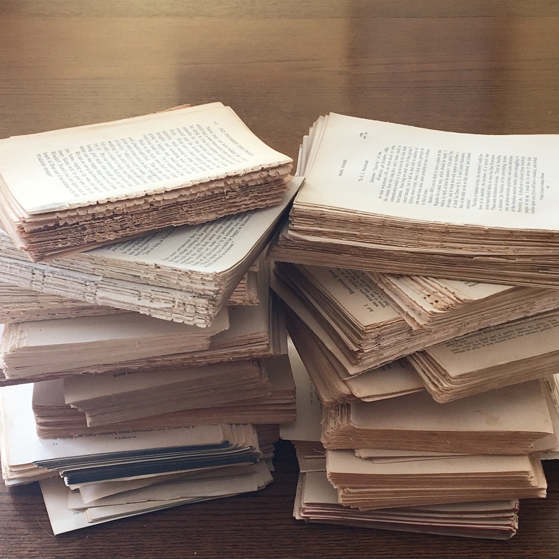 Vintage Book Pages 100 Naturally Aged Pages From Books Novels | Etsy