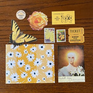 1 Yellow Ephemera 25-30 Pieces No Duplicates Stash Builder Junk Journal ...