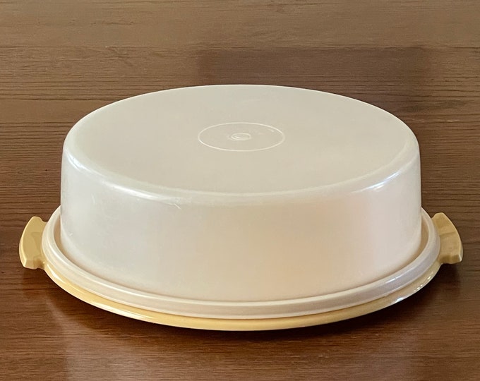 Tupperware Pie Taker Harvest Gold Base With Sheer White Dome Seal - Etsy