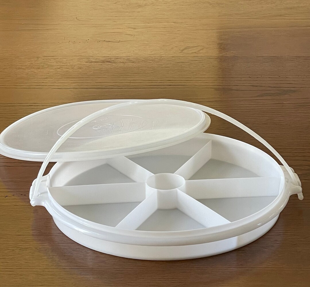 Tupperware Party Susan With Handle Relish Tray Divided Server Snack ...