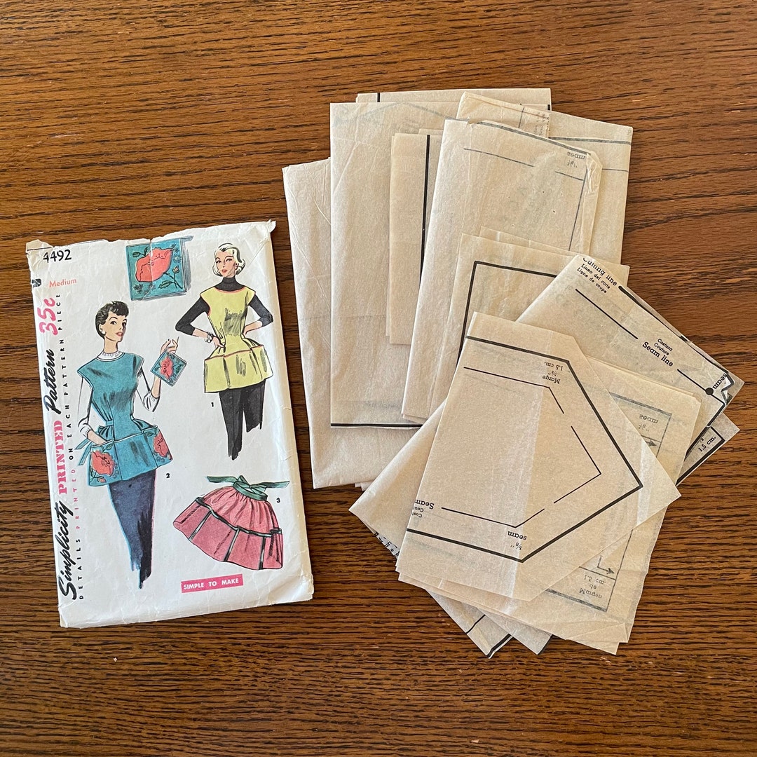 Simplicity 4492 Cobbler Apron With 3 Pockets Half Apron - Etsy
