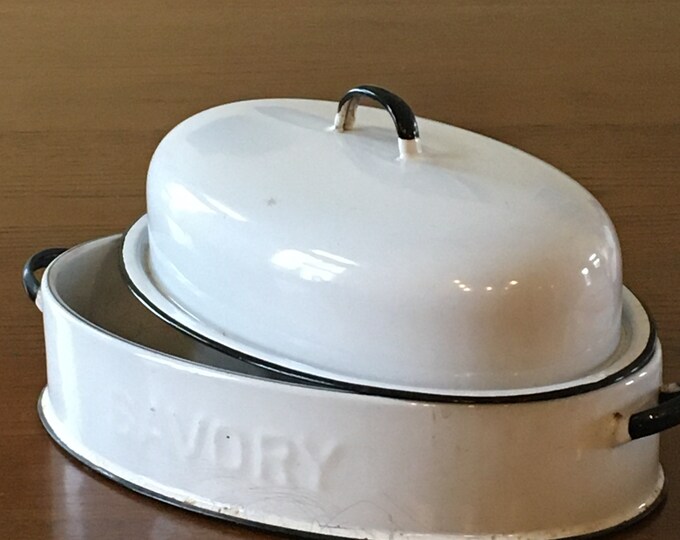 1950s Savory Double Walled Enamel Roaster - - Etsy