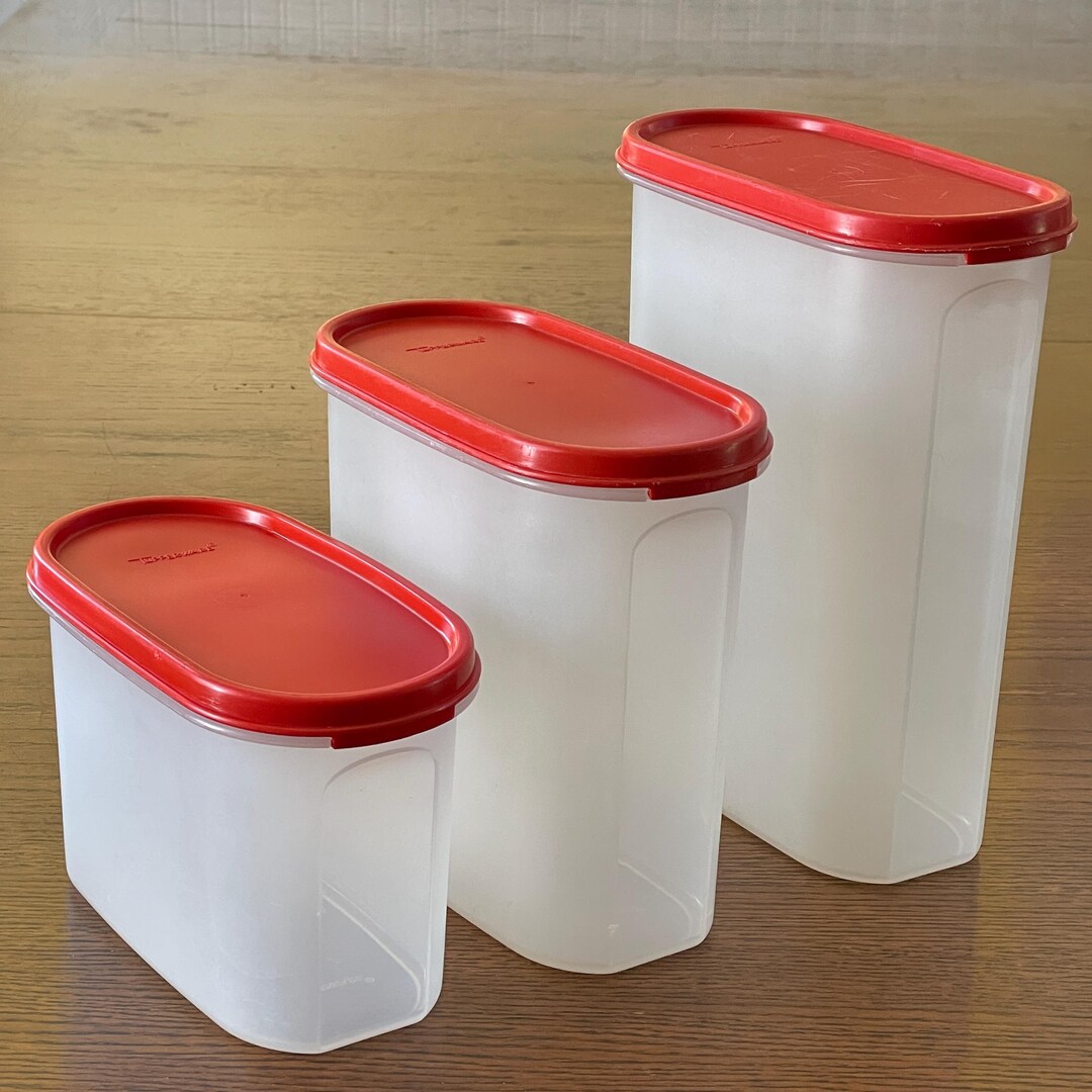 Tupperware Modular Mate Ovals 2-3-4 - Canisters With Red Seals - Items ...