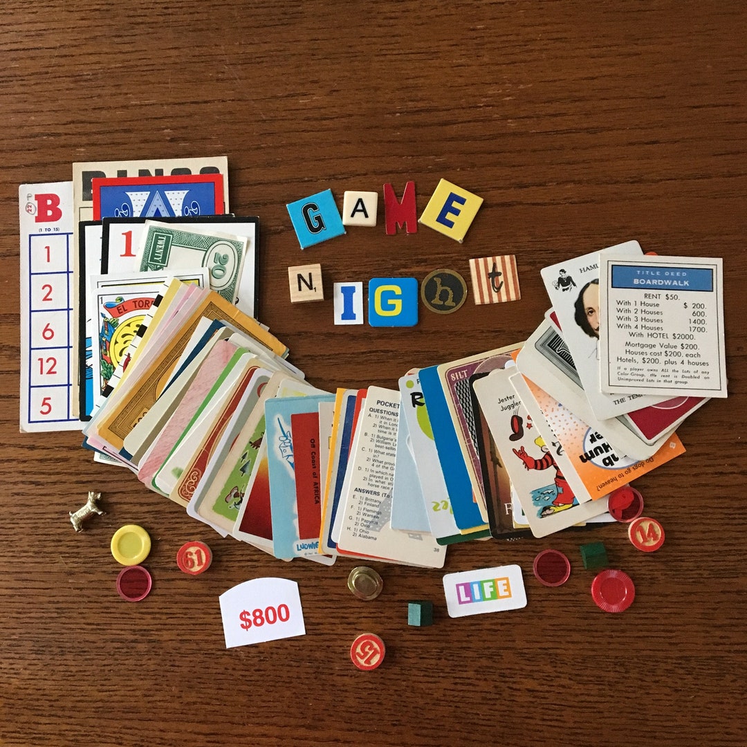 Game Cards From Old and Newer Games - Game Ephemera - Game Night - Game ...