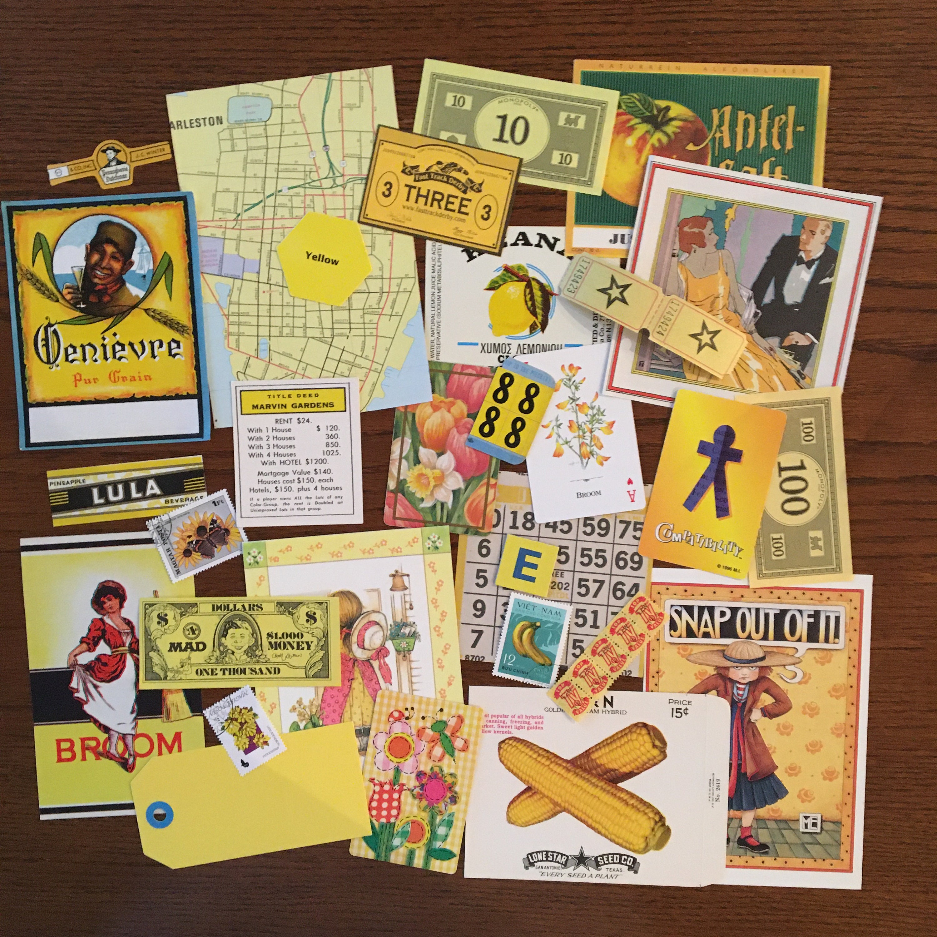 Yellow Ephemera 30 Pieces No Duplicates Stash Builder | Etsy