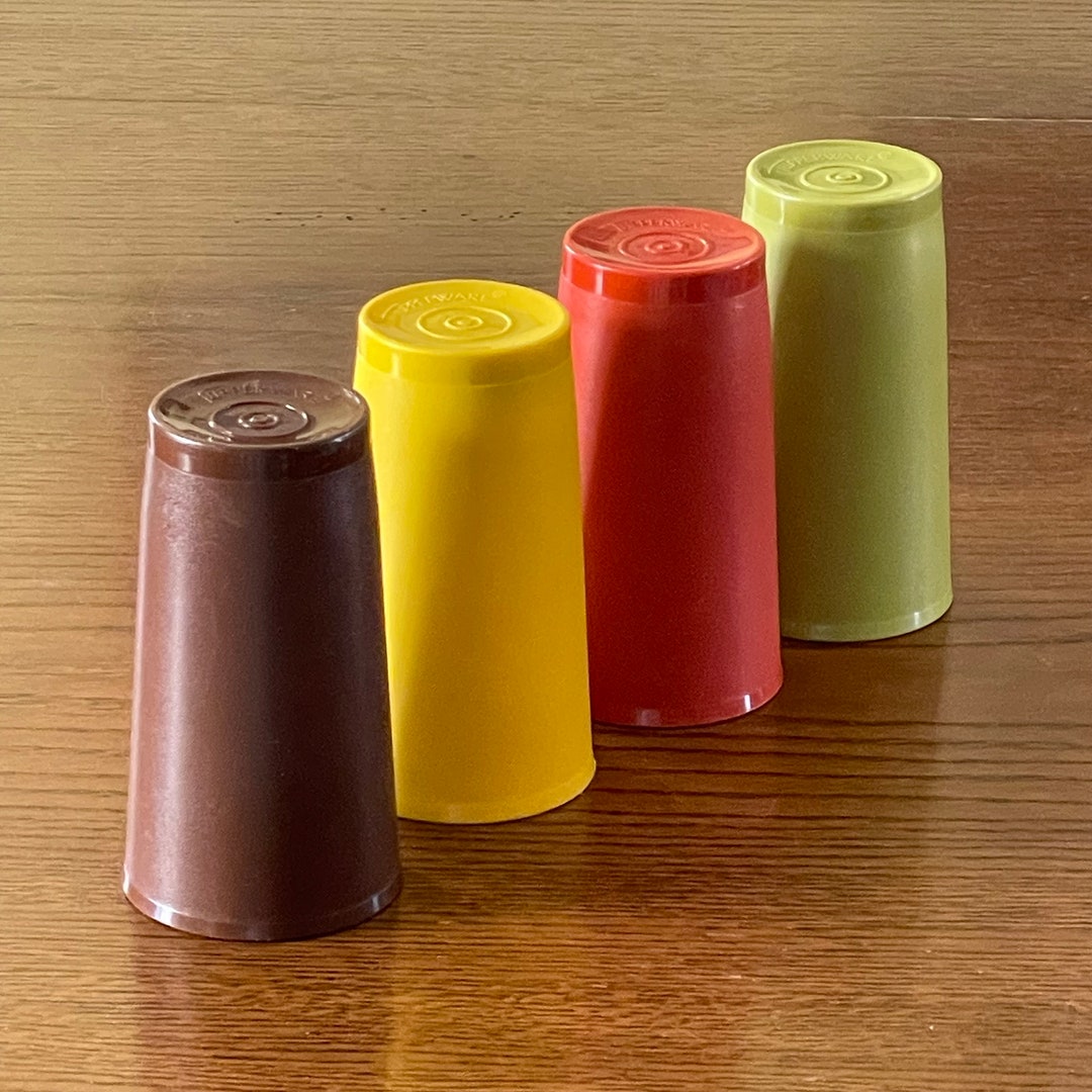 Set of 4 Tupperware 12 Oz Tumblers Harvest Colors Poppy Yellow Green ...