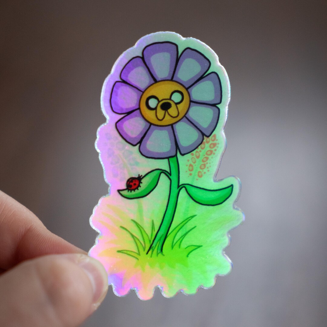 Jake the Flower Holographic Sticker Decal for Laptop, Water Bottle ...