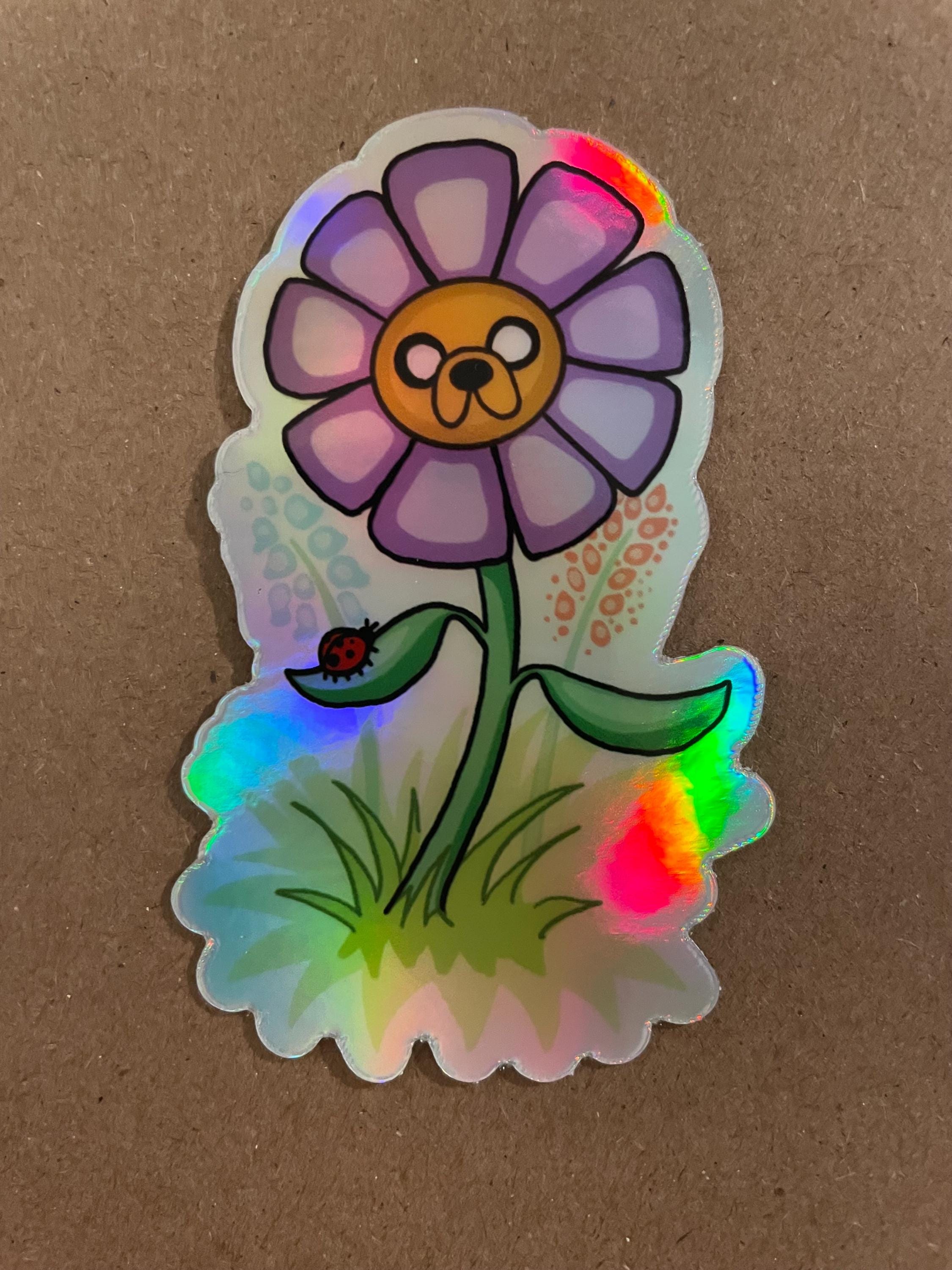 Jake the Flower Holographic Sticker | Decal for Laptop, Water Bottle ...