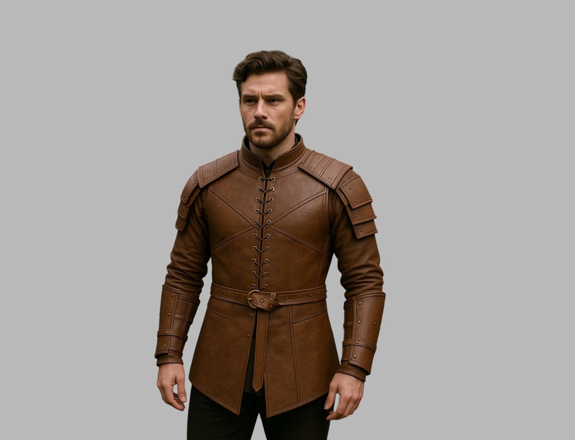 Medieval Leather Armor Jacket | Renaissance Festival Costume Brown ...