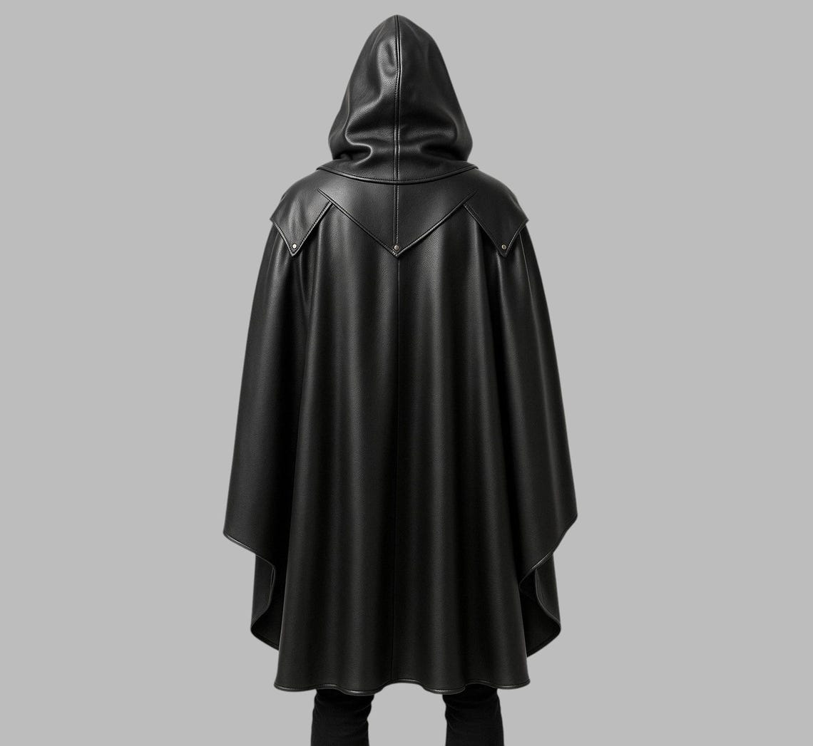 Leather Hooded Warrior Cloak for Men Medieval Assassin Cape Coat LARP ...