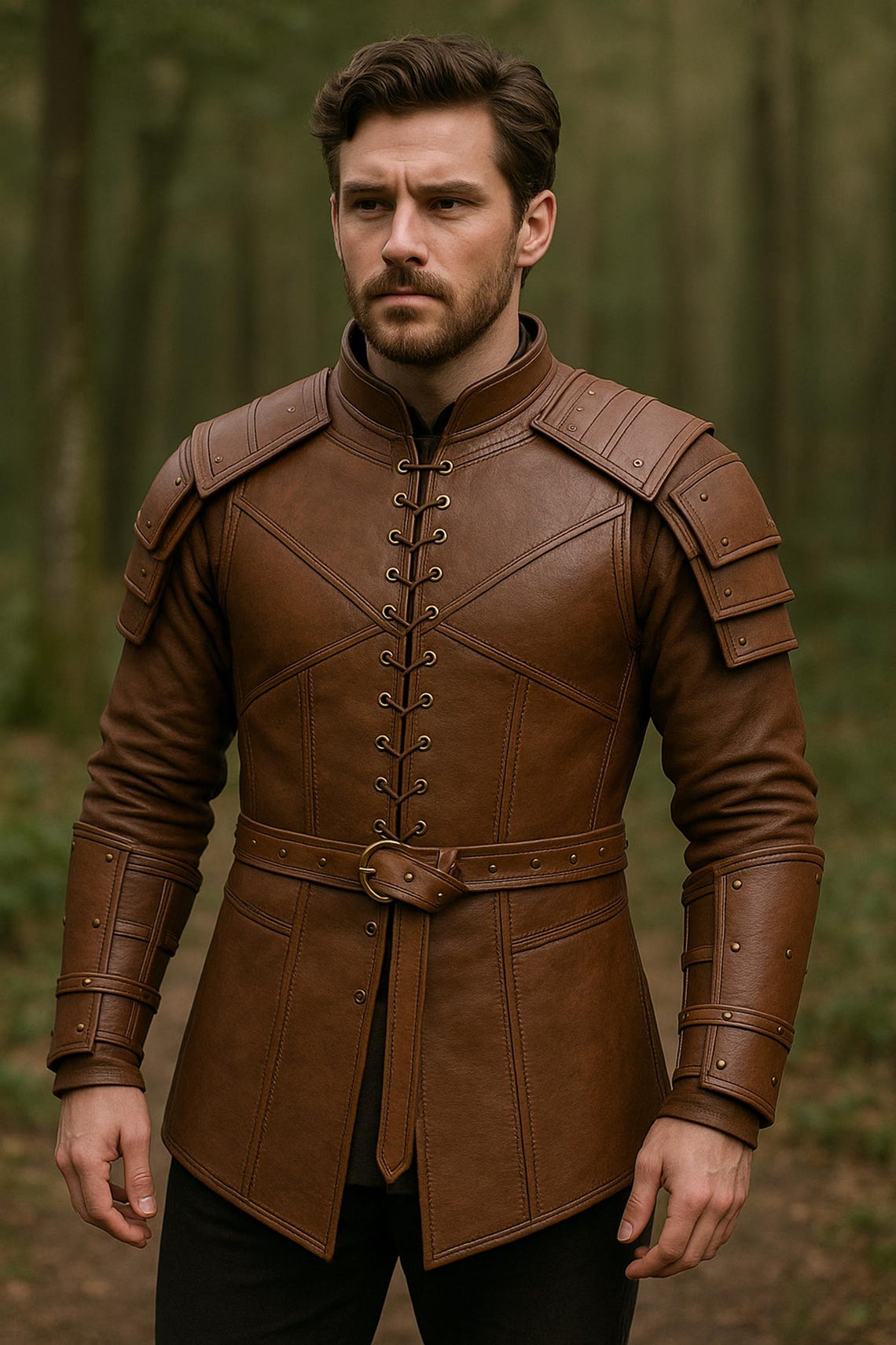 Medieval Leather Armor Jacket | Renaissance Festival Costume Brown ...
