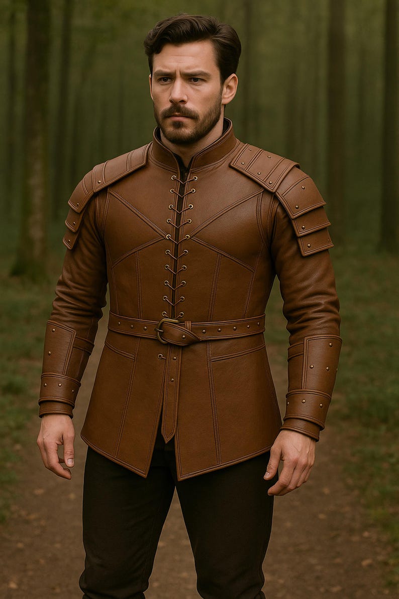 Medieval Leather Armor Jacket | Renaissance Festival Costume Brown ...