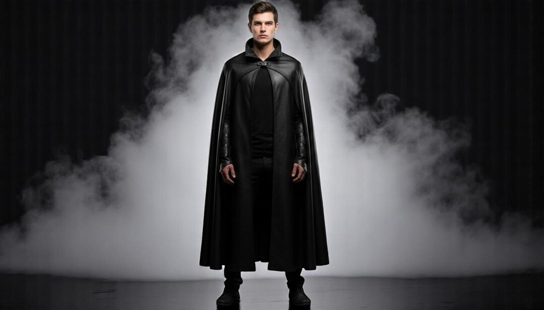Premium Leather Vampire Cloak Cape With High Collar | Gothic Cosplay ...