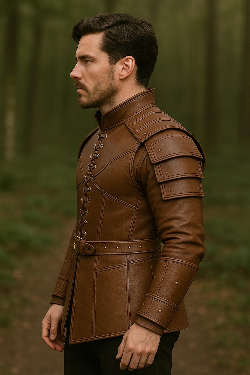 Medieval Leather Armor Jacket | Renaissance Festival Costume Brown ...