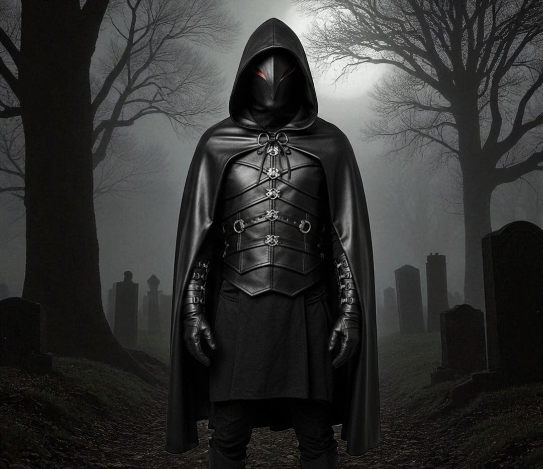 Hooded LARP Vampire Costume | Medieval Fantasy Halloween Outfit | Black ...