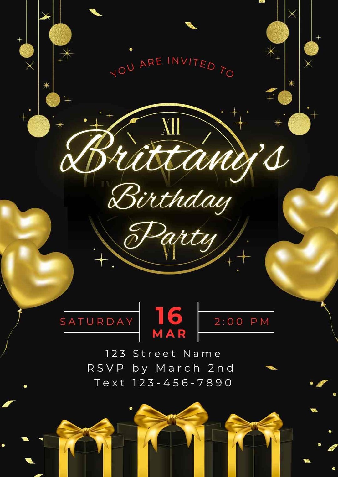 A Night of Glamour Invitation - Etsy