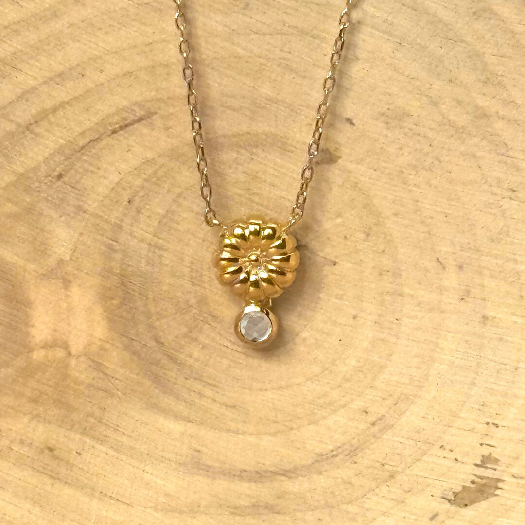 Dawn Necklace, 18k Gold Plated, White Sapphire, Petite Necklace ...