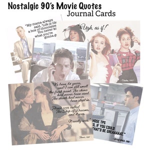 90s Movie Quotes Junk Journal Cards: Nostalgic Ephemera (digital ...