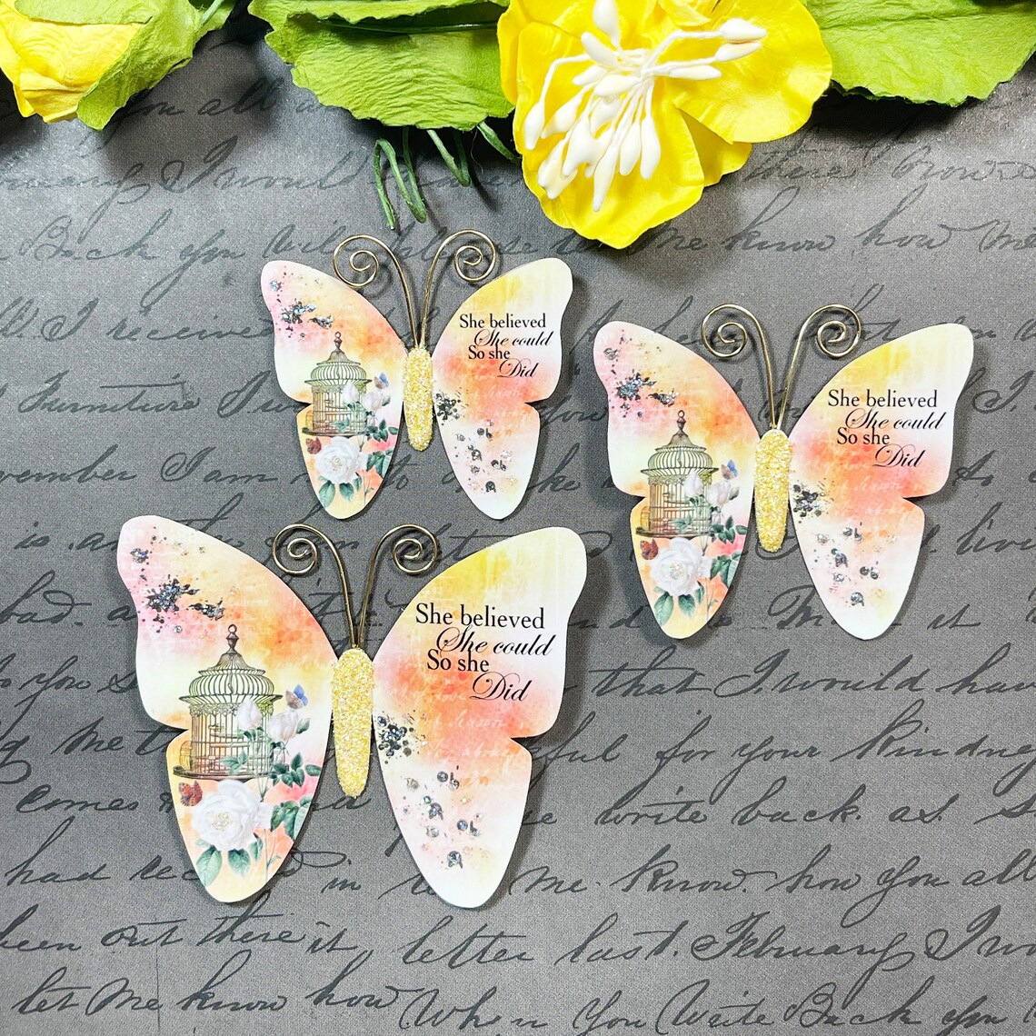 Paper Butterfly Embellishments Butterfly Die Cuts - Etsy