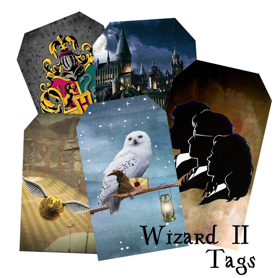 Wizard II Printable Junk Journal Tags Digital Download | Ephemera ...